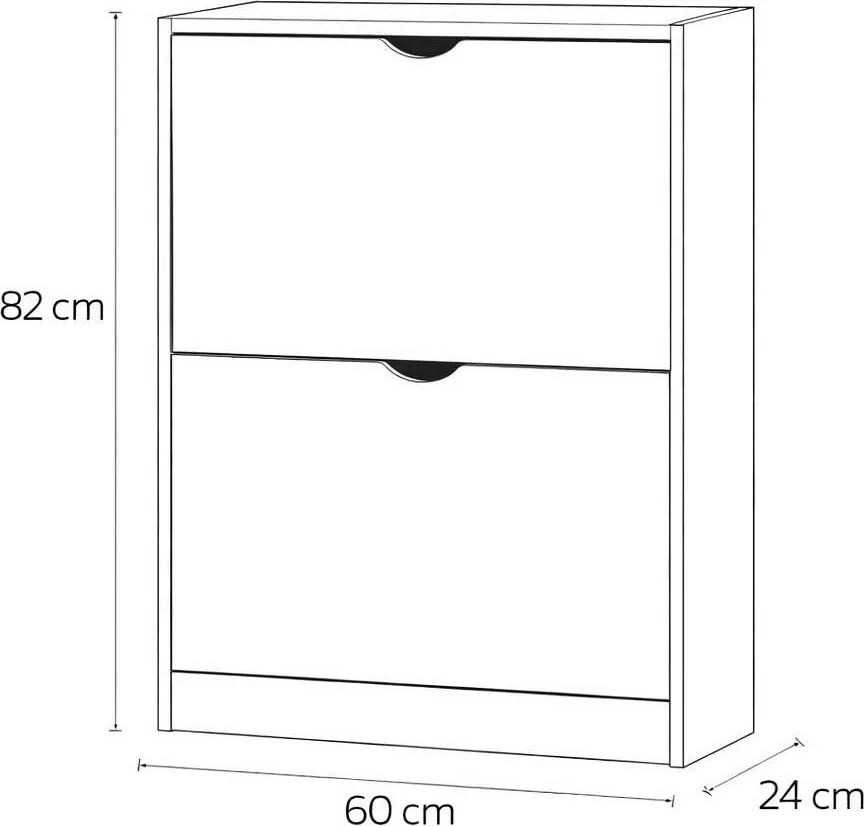 Botník Escondido - 2 oddíly, bílá