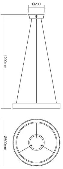 Redo 01-672 - LED Lustr na lanku LOOP LED/48W/230V pr. 60 cm bílá