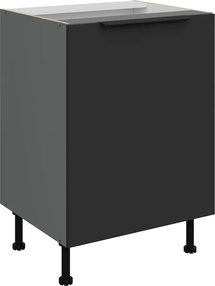 ARIA ab | dolní skříňka 60 D 1F policová | 60 cm | ANTI FINGERPRINT povrch | antracit/černá