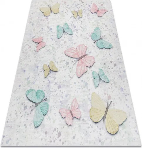 Detský kusový koberec Bambino 1610 Butterflies cream, 80x150, viacfarebná, detská izba, Dywany Łuszczów