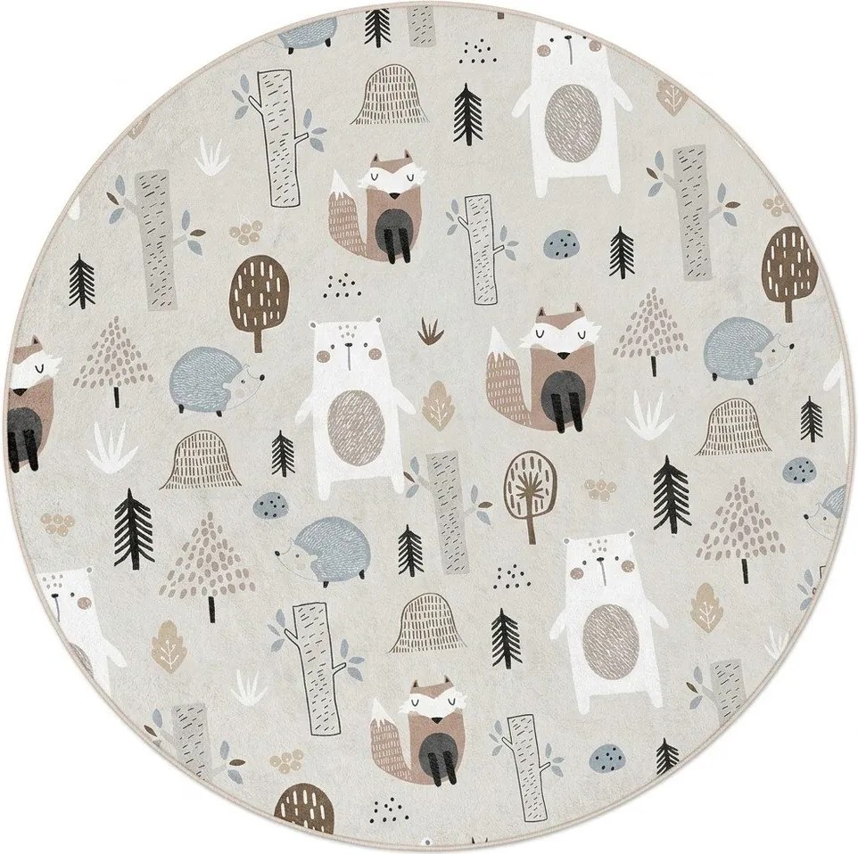 Pratelný dětský koberec ø120 cm Forest Friends – Mila Home Biano.cz
