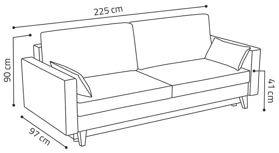 Pohovka MARINA | 225 cm | rozkládací + úložný prostor | VÝBĚR TKANIN