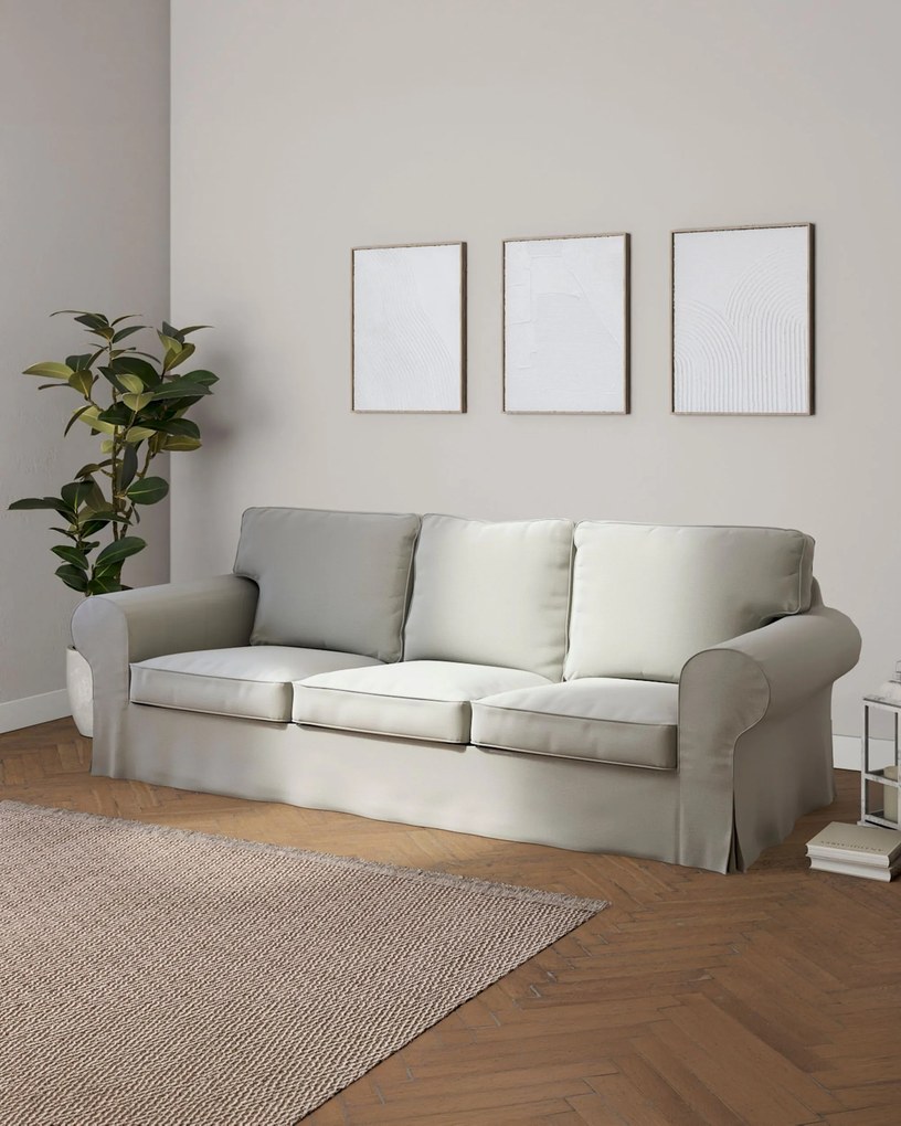 Potah na pohovku IKEA  Ektorp 3-místná, rozkládací STARÝ MODEL PIXBO barva zelená látka sametová