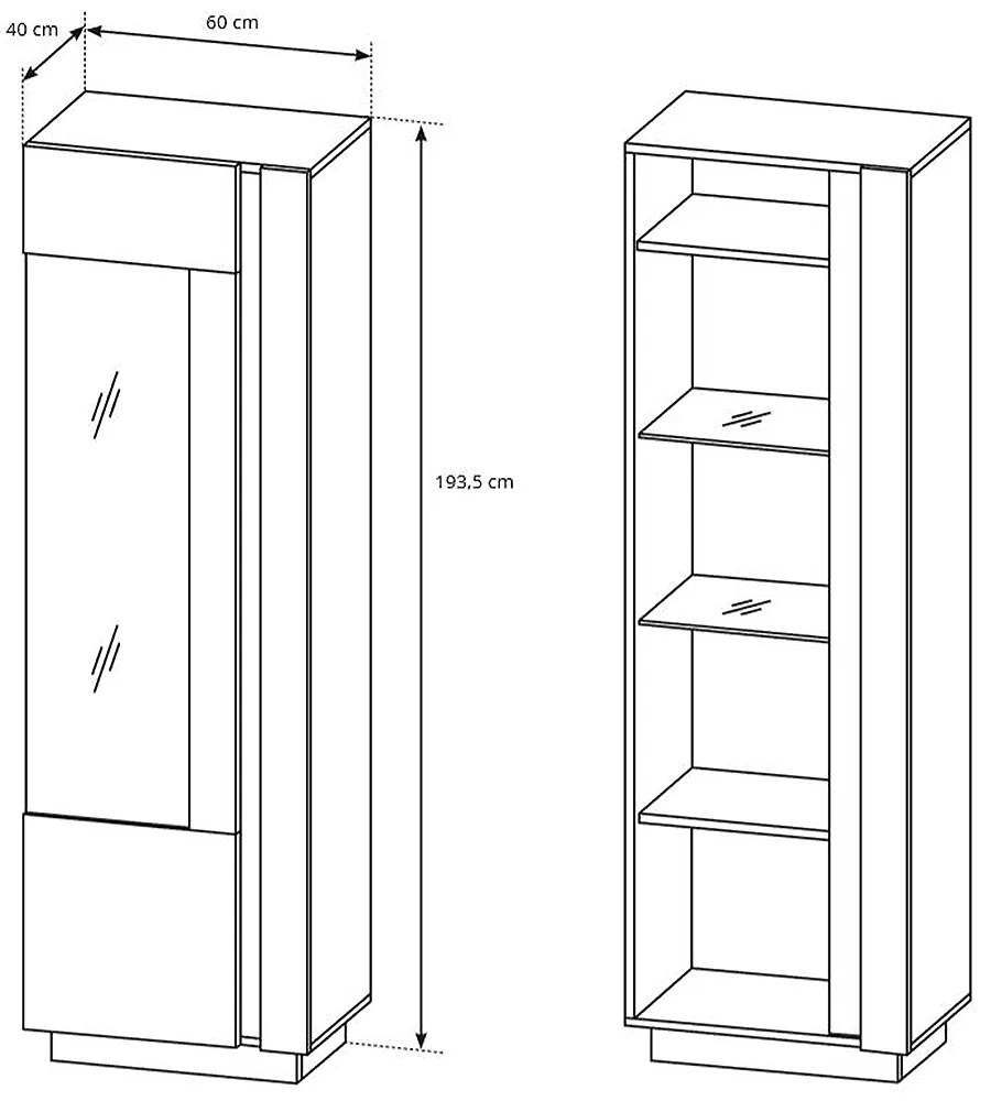 Obývací stěna ARCO se skříní | 6 dílů | 344 cm + 100x60 cm | bílá mat/lesk/dub grandson