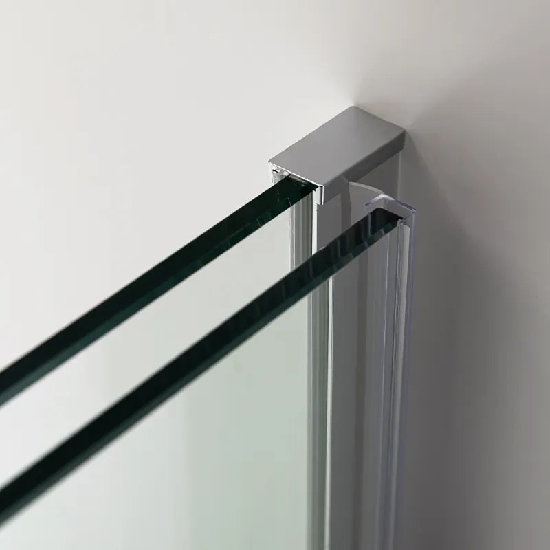 BPS-koupelny Posuvné sprchové dveře HYD-ATA 90 chrom/transparent pro instalaci do niky - bez vaničky