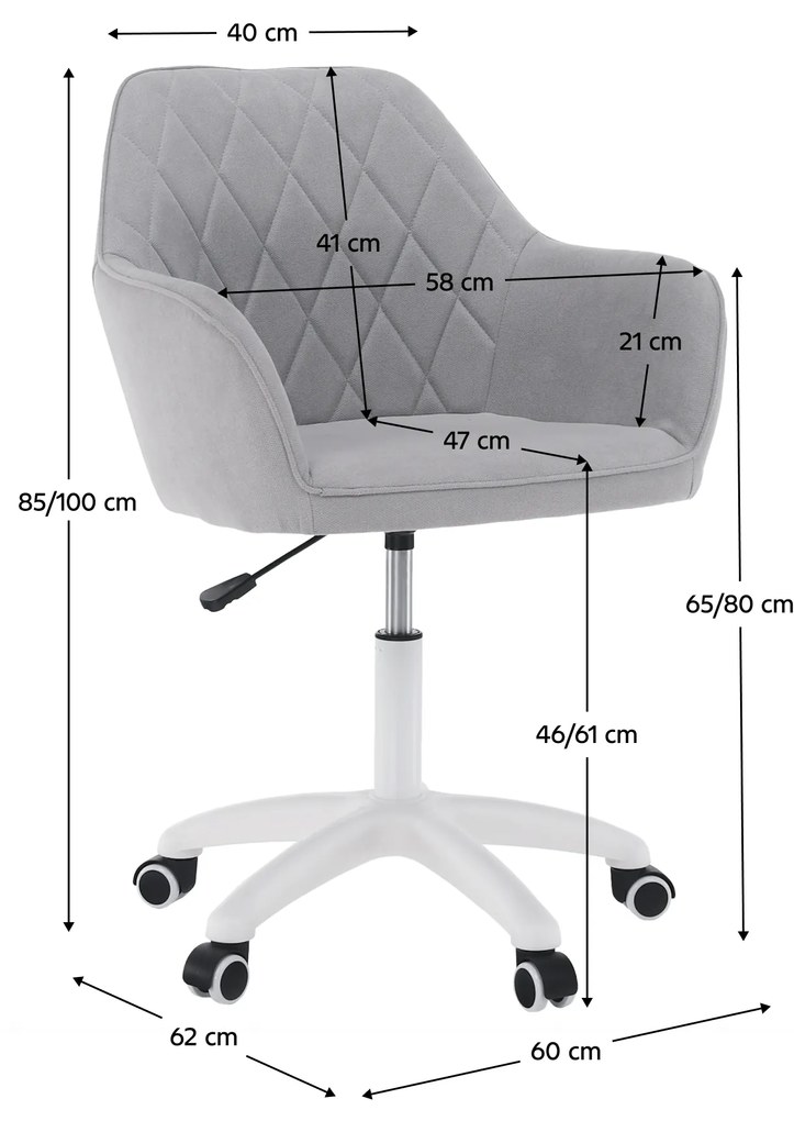 Kondela Kancelářské křeslo, látka šedá/bílá, SANTY