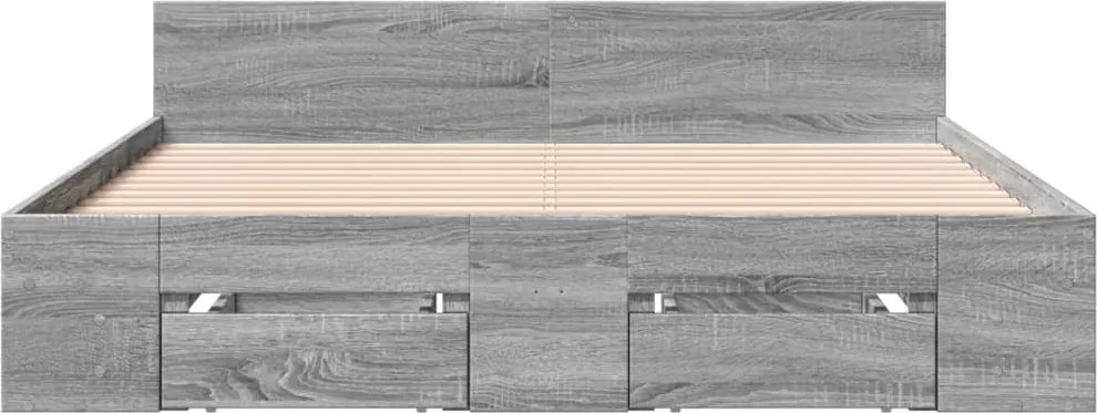 Rám postele se zásuvkami šedý sonoma 135 x 190 cm kompozit 3280774