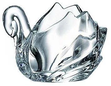 Crystal Bohemia svícínek Labuť 11 cm