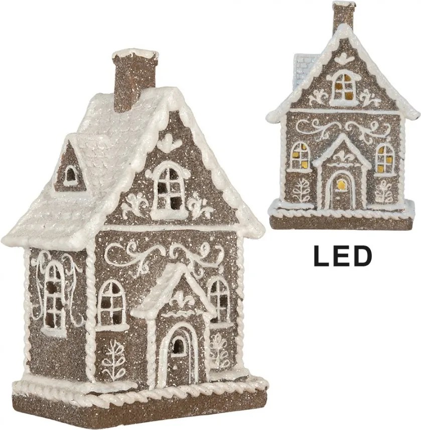 Perníkový LED domek Gingerbread Cotti - 16*10*23 cm