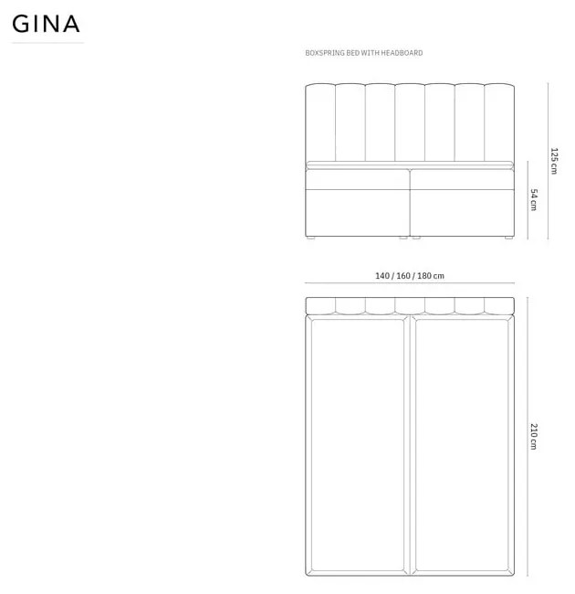 Tmavě modrá boxspring postel s úložným prostorem 160x200 cm Gina – Milo Casa