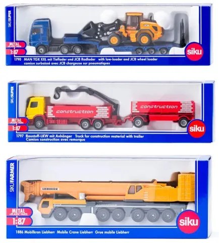 Siku Super set 3 stavebních strojů, 1:87