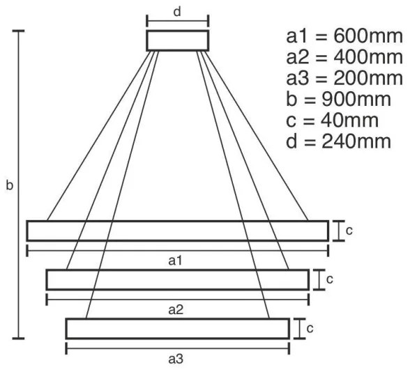 LED Stmívatelný lustr na lanku LED/85W/230V 3000-6500K + dálkové ovládání