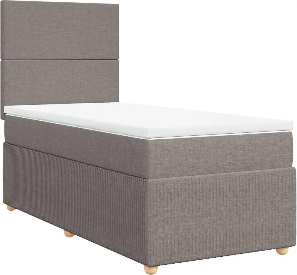 Box spring postel s matrací taupe 100 x 200 cm textil 3294264