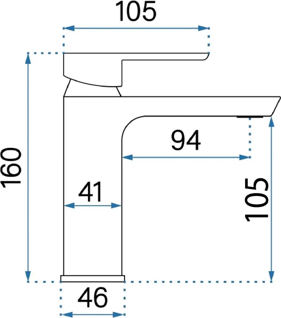 Rea Argus, umyvadlová baterie h-160, zlatá matná, REA-B6410