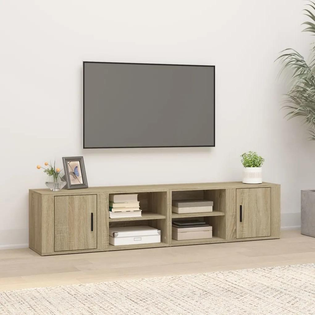 vidaXL TV skříňky 2 ks 80 x 31,5 x 36 cm kompozitní dřevo [819441] Barva: kouřový dub