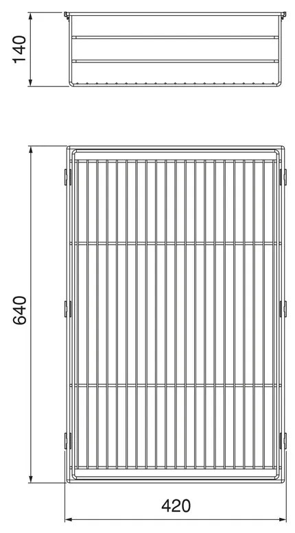 EMUCA Drátěný koš do rámu Quartz – titan Šířka rámu (mm): 700