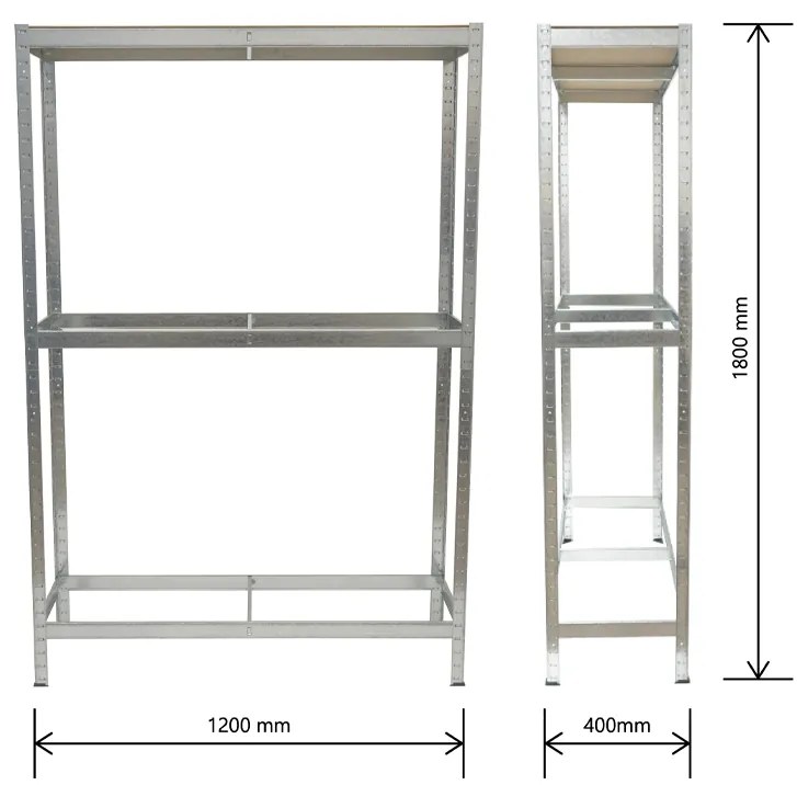 Policový regál na pneu | 3 police | 1200 x 400 x 1800 mm Matabro MB-SH06