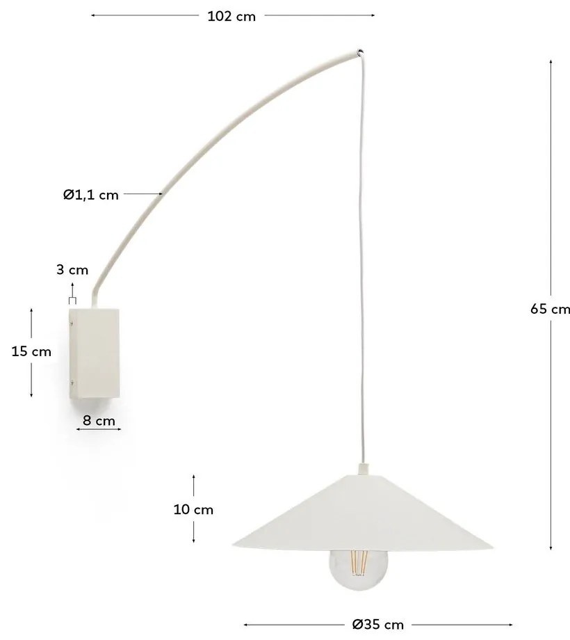 Krémové nástěnné svítidlo ø 35 cm Kally – Kave Home