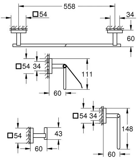 Grohe Start Cube Sada doplňků 4v1, černá mat 411152430