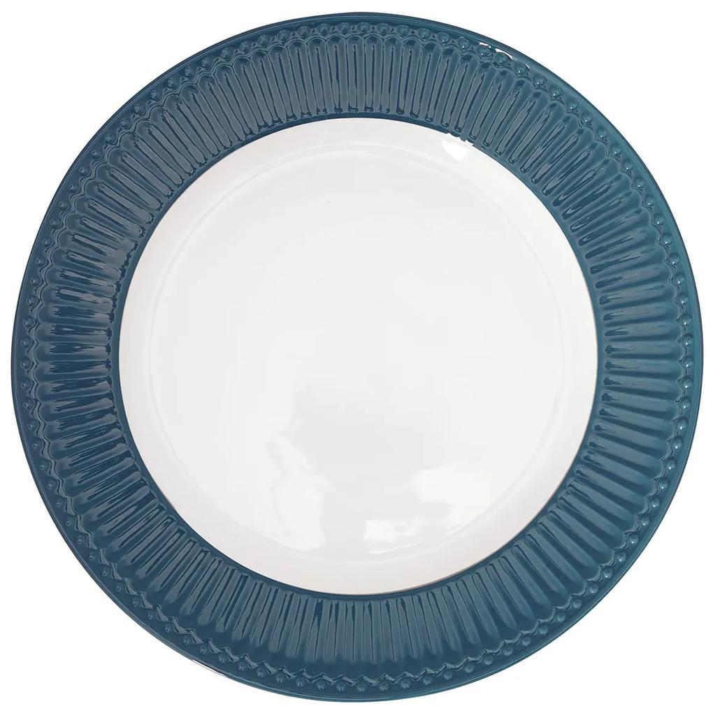 GreeGate porcelánový jídelní talíř Alice Ocean Blue ⌀26,5cm