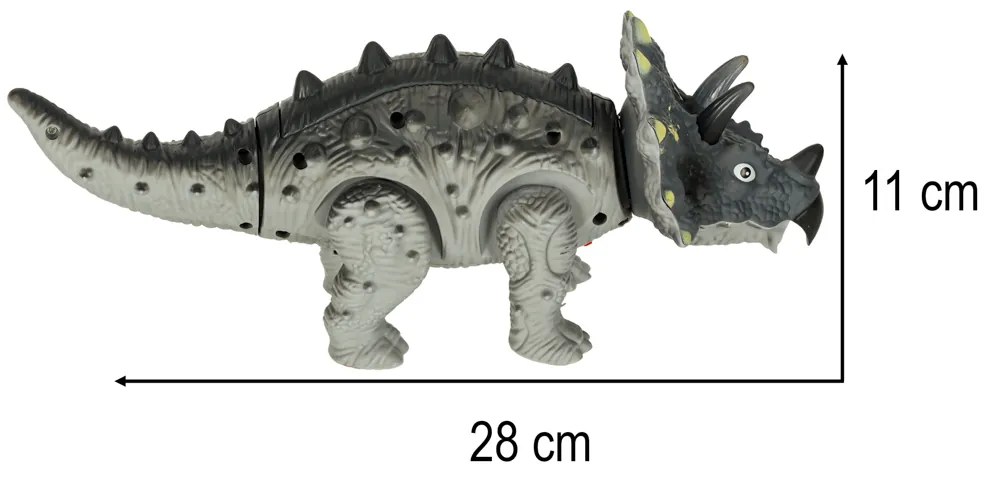 Creative Corner Dálkově ovládaný dinosaurus RC Triceratops chodí svítí řve