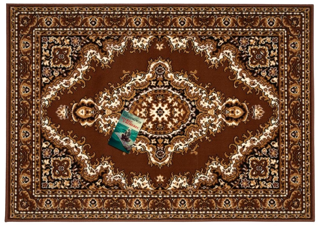 Alfa Carpets, Kusový koberec TEHERAN T-102 brown, 80x150, hnědá, chodba / předsíň