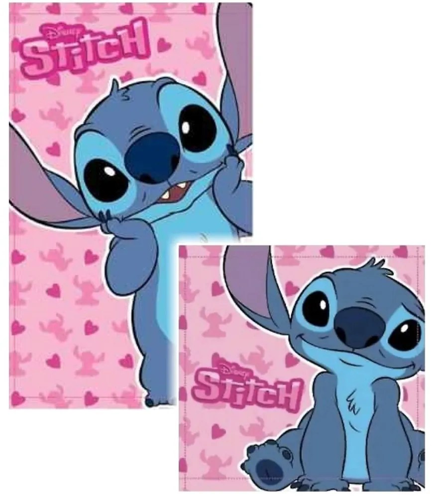 Sada dívčích ručníků na obličej a na ruce Stitch - licence Lilo &amp; Stitch - 100% bavlna - 30 x 30 cm + 30 x 50 cm