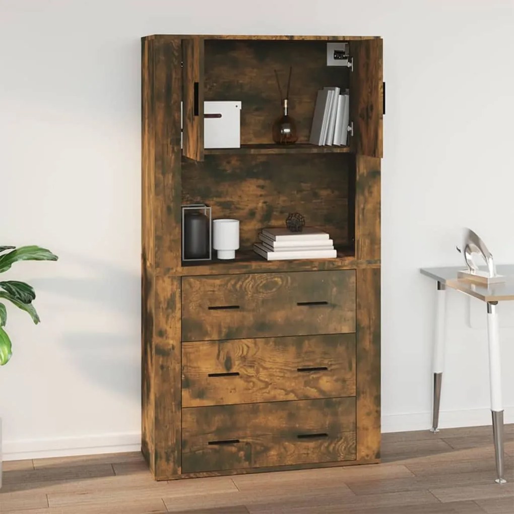 Nástěnná Skříňka Kouřový Dub 80X33X80 Cm Kompozitní Dřevo