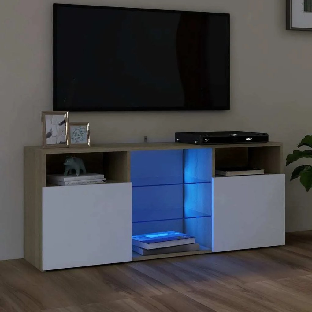 vidaXL TV skříňka s LED osvětlením 120x30x50 cm [804301] Barva: šedá sonoma