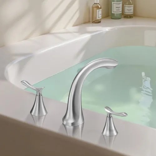 Římská vanová baterie, 3otvorová vodopádová vanová baterie VEVOR – Kartáčovaná nerezová ocel