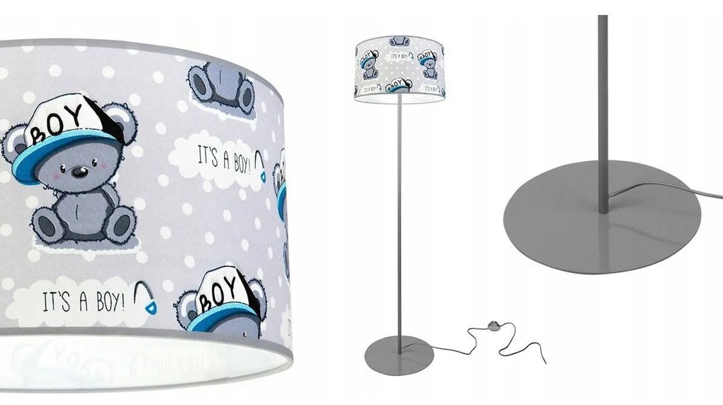 Dětská stojací lampa Cone, 1x textilní stínítko se vzorem, (výběr ze 2 barev konstrukce), o