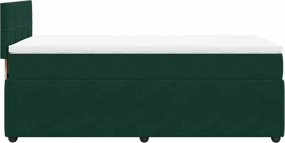 Box spring postel s matrací tmavě zelená 90x190 cm samet 3289929