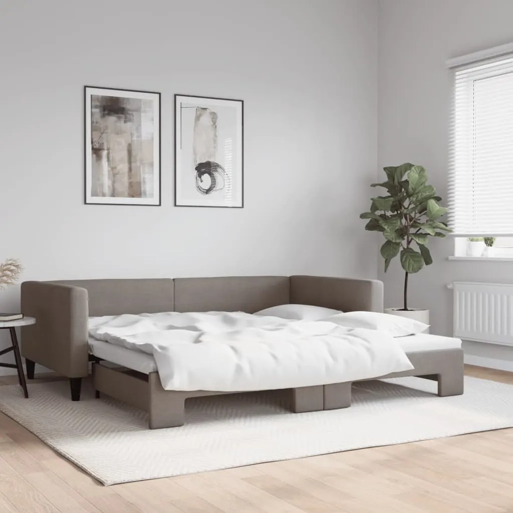 Válenda s přistýlkou taupe 100 x 200 cm textil 3196586