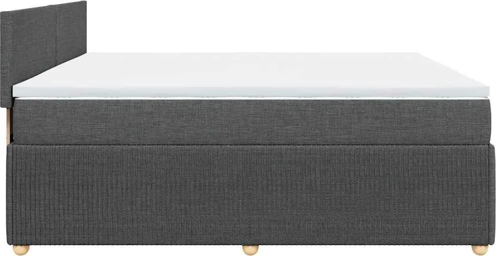 Box spring postel s matrací tmavě šedá 200x200 cm textil 3289857