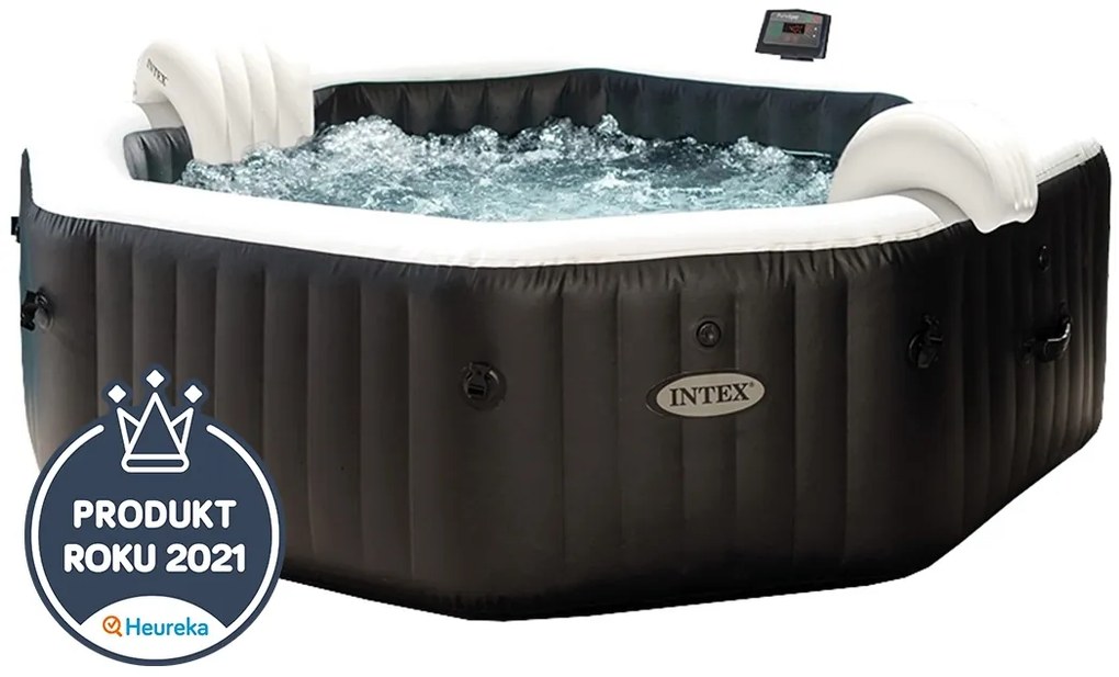 Marimex | Vířivý bazén Pure Spa - Jet & Bubble Deluxe HWS 4 + Solární sprcha UNO 35 l hliníková s LED světlem | 19900164