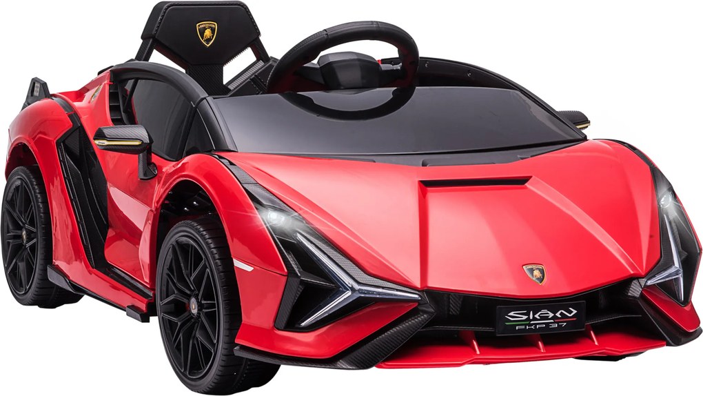 HOMCOM dětské auto 12V 2 jízdní režimy Lamborghini SIAN SUV auto na hraní elektrické auto s dálkovým ovládáním hudba (MP3/USB) světlo 37-60 měsíců ko…
