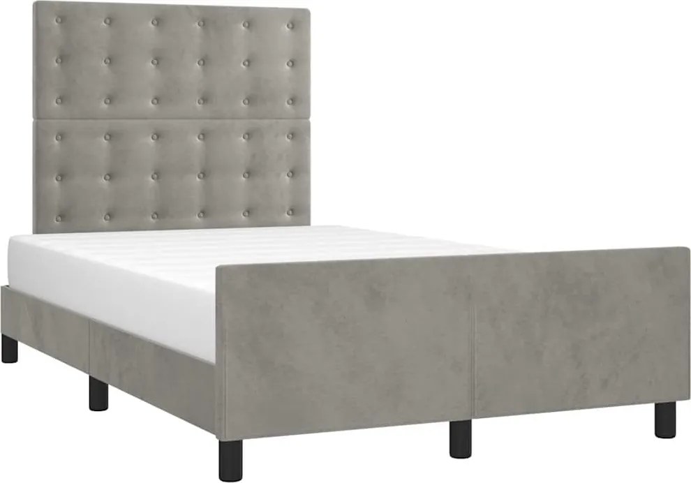 Rám postele bez matrace světle šedá 120 x 200 cm samet 3125989