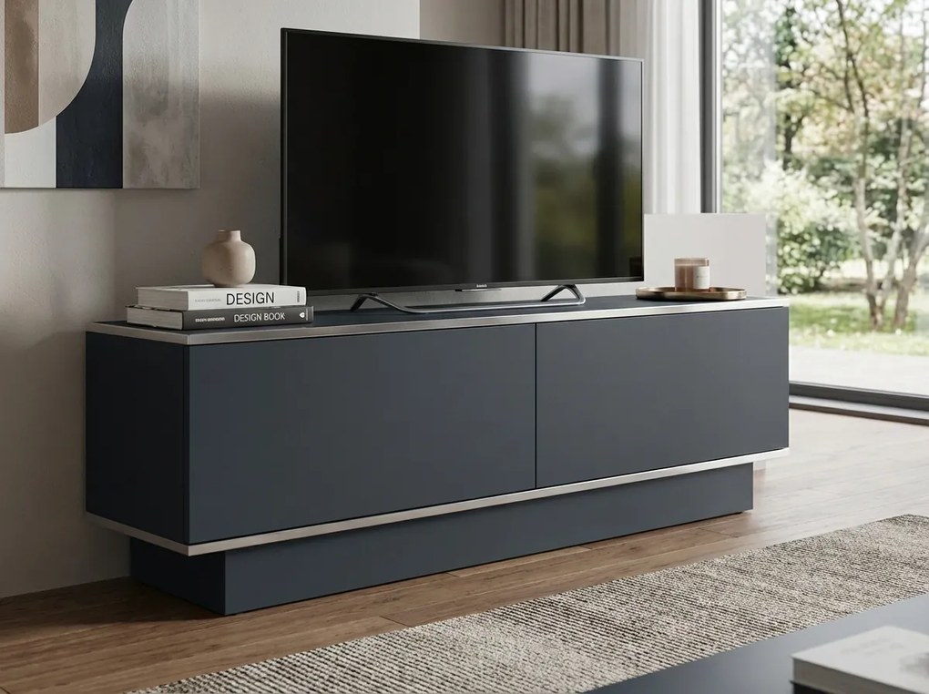 TV stolek ALVIN 135 cm, antracit/stříbrná