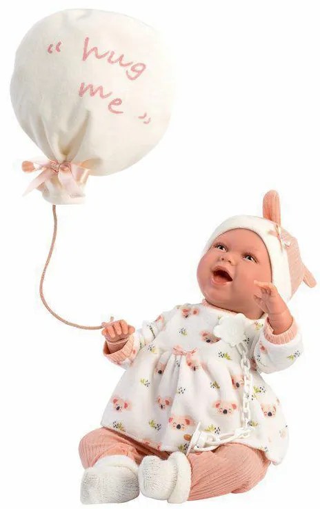 Llorens Obleček pro panenku miminko New Born velikosti 40-42 cm 4dílny růžovo-bilý