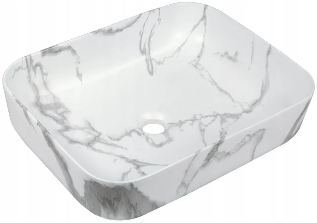 Invena Florina, keramické umyvadlo 51x40x13 cm, imitace kamene, INV-CE-40-706-C