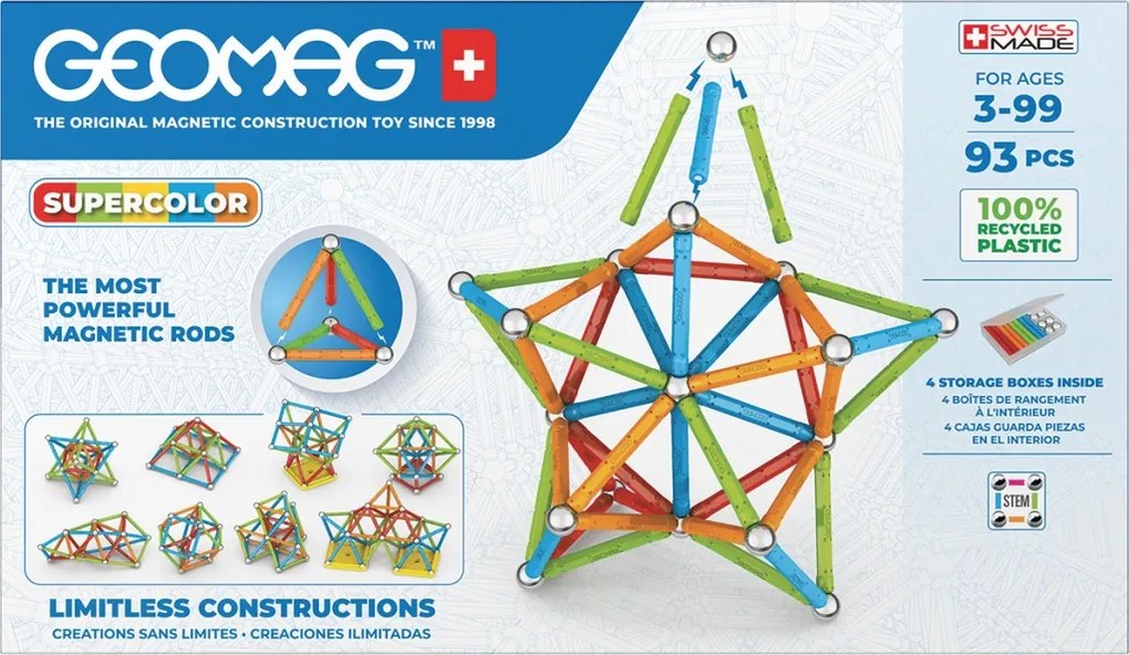 Stavebnice geomag supercolor recycled 93 ks