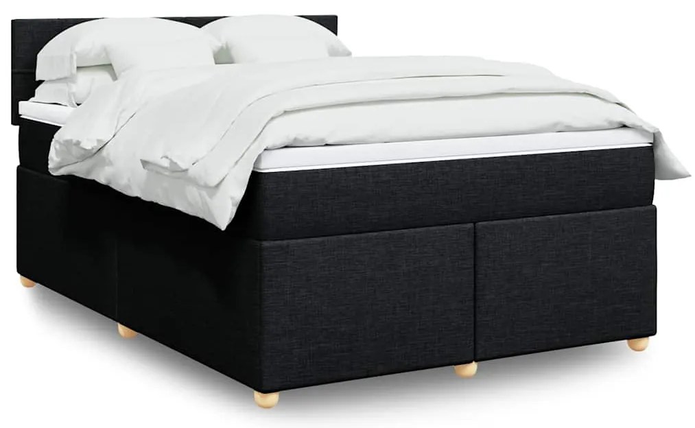 Box spring postel s matrací černá 140 x 190 cm textil 3286677