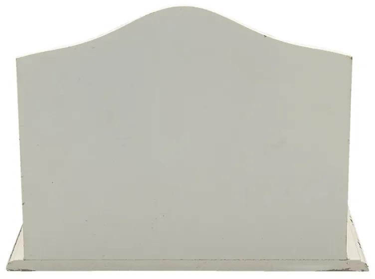 Bílý dřevěný stojan na dopisy se šuplíčky Quennel