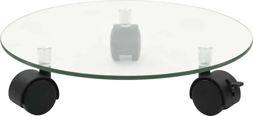 Vozíky pod květináče z tvrzeného skla 2 ks kulaté 28 cm 245691
