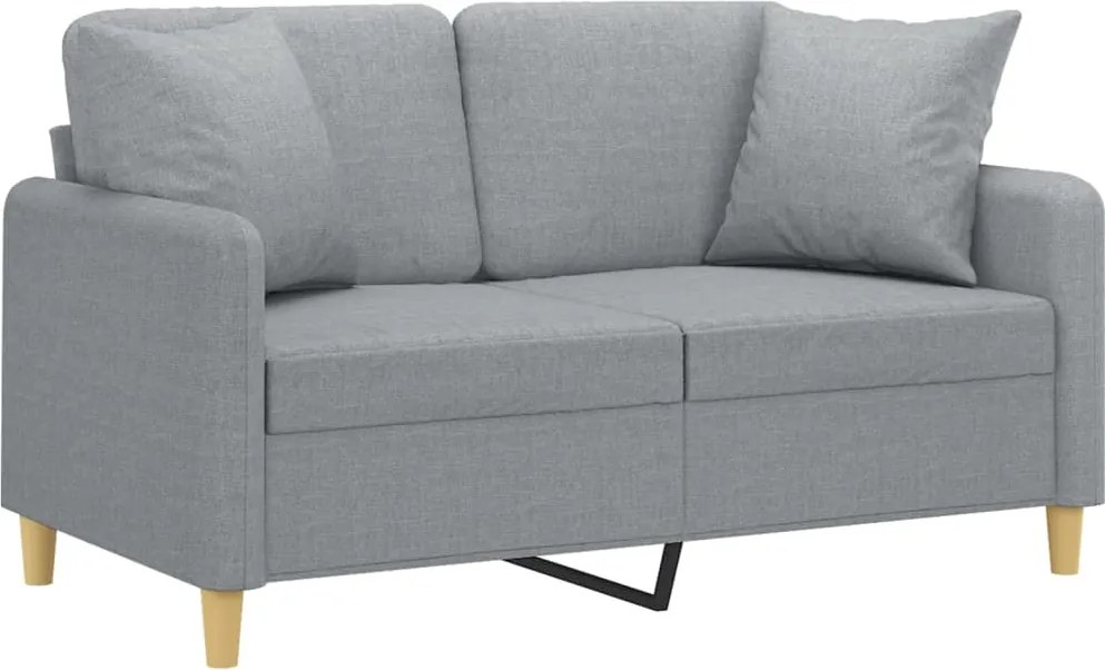 2místná pohovka s polštáři světle šedá 120 cm textil 3200901