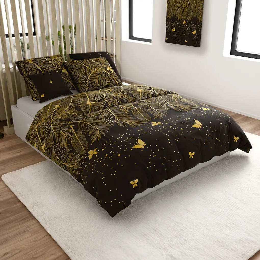 Povlečení z mikrovlákna VISATA černé Rozměr povlečení: 2 ks 70 x 90 cm | 200 x 220 cm