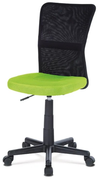 Autronic Kancelářská židle, zelená mesh, plastový kříž, síťovina černá - KA-2325 GRN
