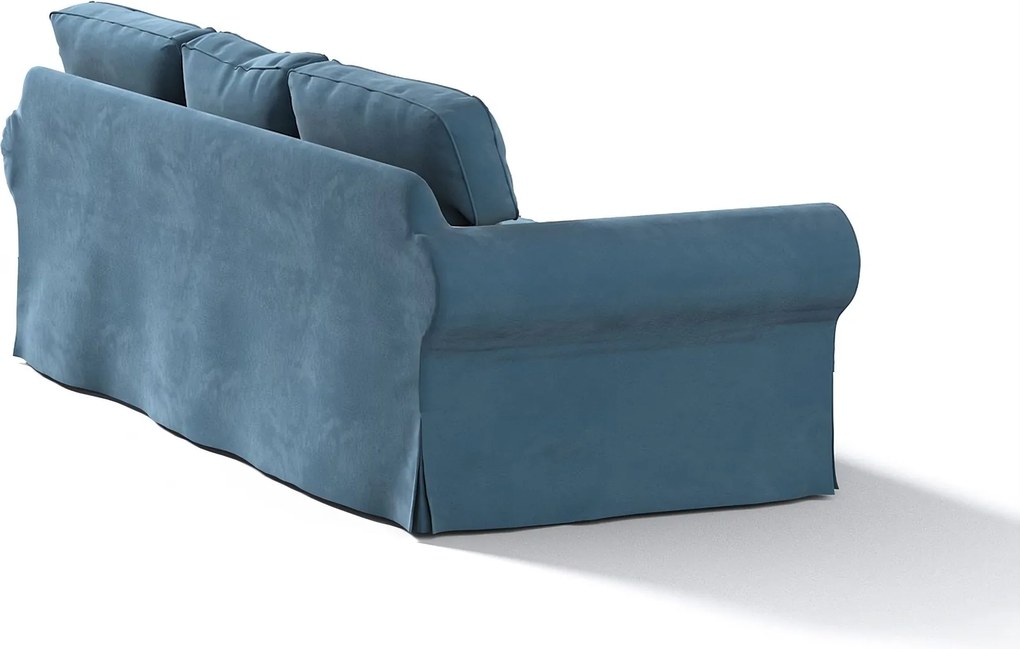Potah na pohovku IKEA Ektorp 3-místná, nerozkládací barva modrá látka lesklé, sametová