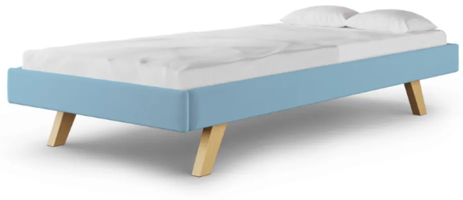 MINKO Čalouněná dětská jednolůžková postel BASIC bez čela Zvolte barvu: Modrá, Zvolte rozměr: 120x200 cm