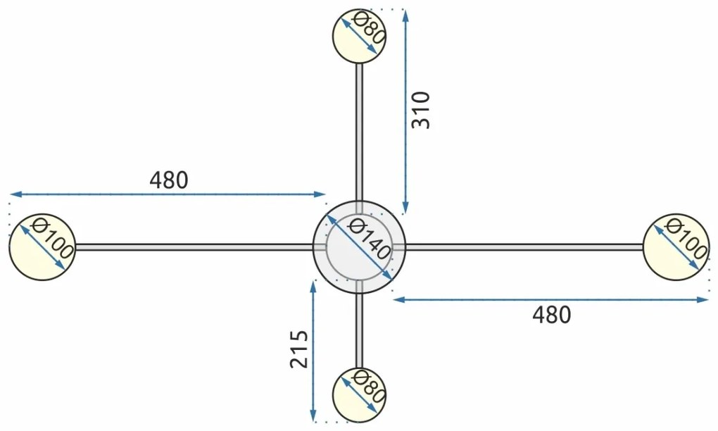 Stropní svítidlo Elegant Four LED